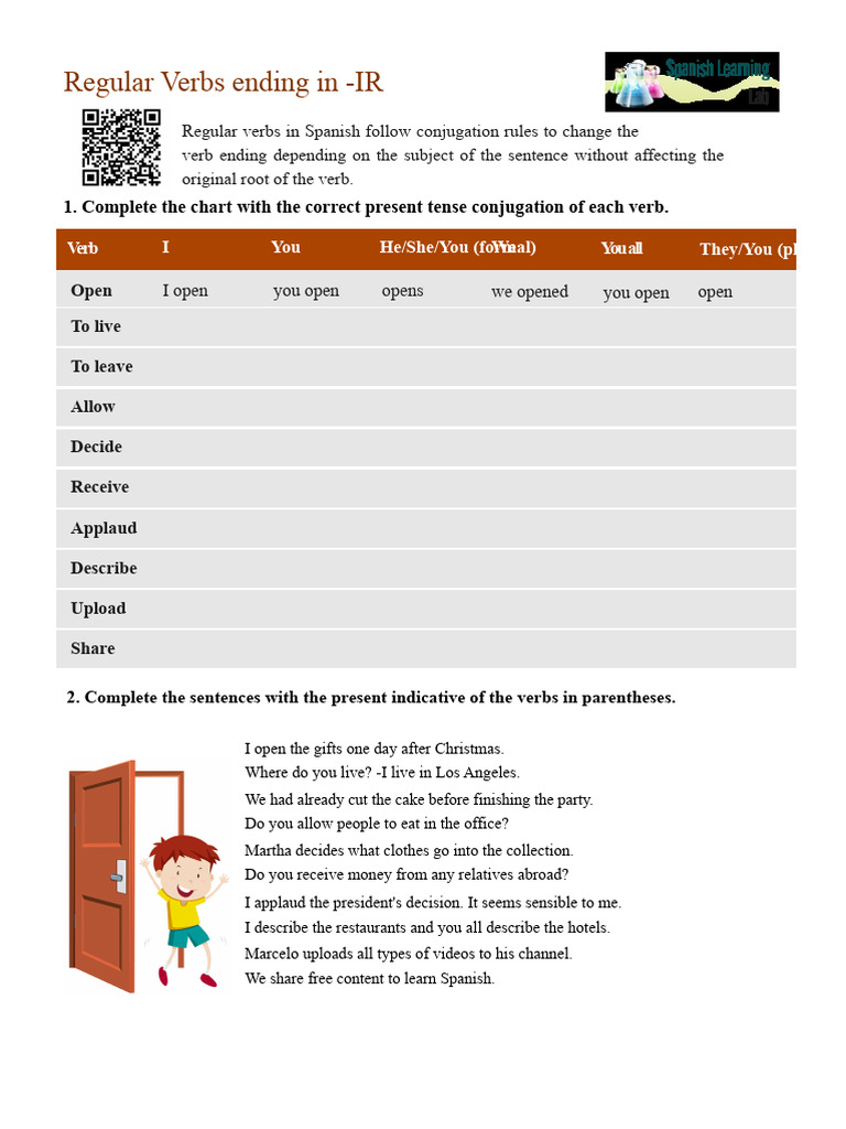 irregular-verbs-in-Spanish-worksheet-regular-verbs-in-Spanish-ending-in ...