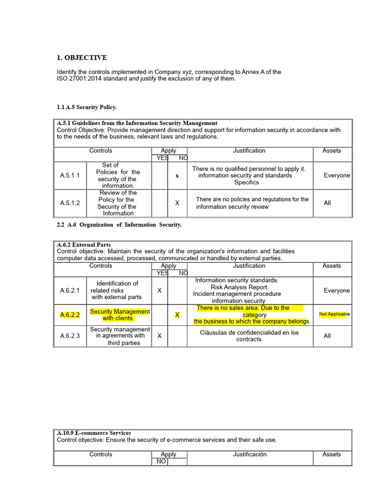 SOA Example v2 | PDF | Information Security | Information