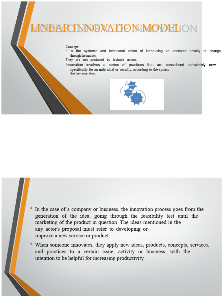 Linear Innovation Model Explained | PDF | Innovation | Knowledge