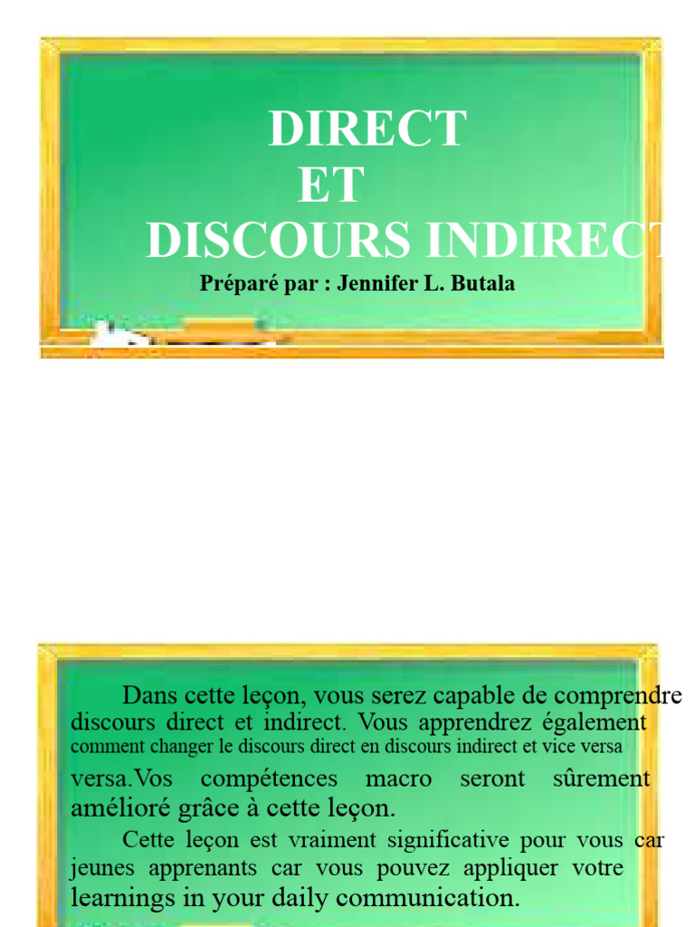 Discours Direct et Indirect Simplifié | PDF