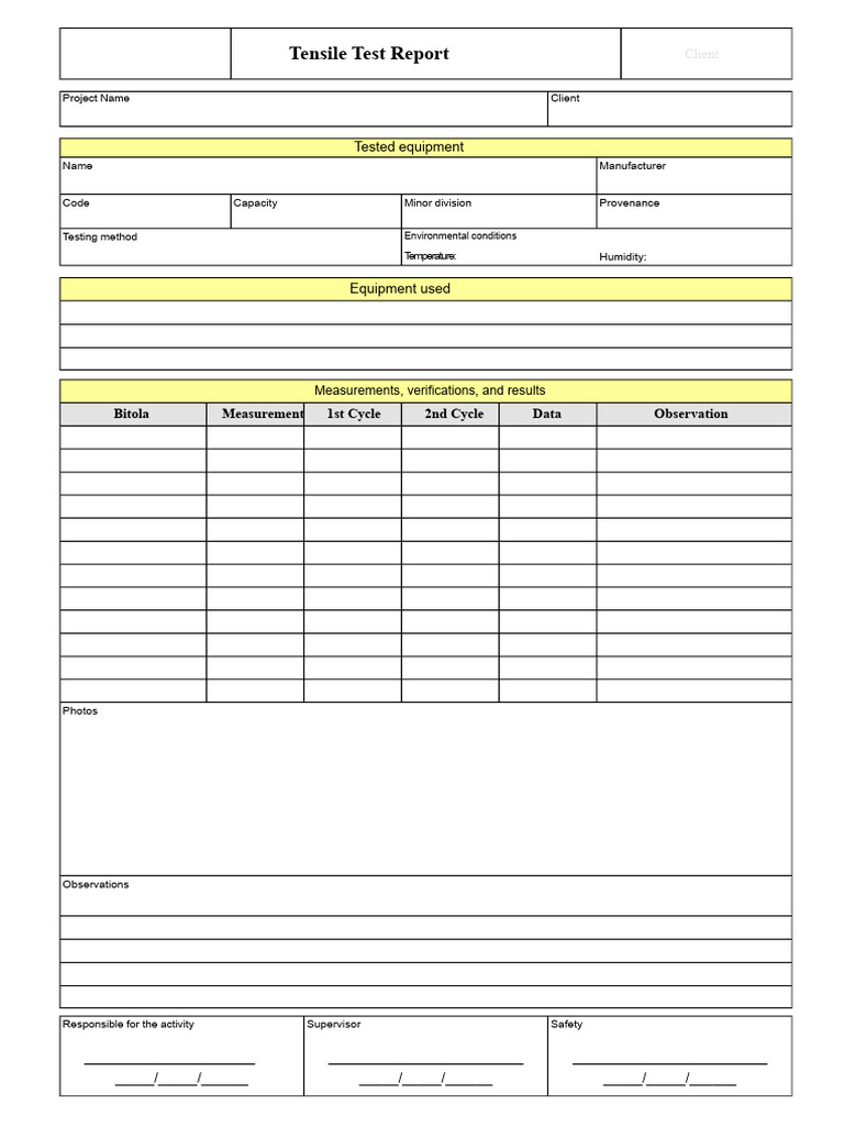 Tensile Test Report Model | PDF | Electrical Engineering