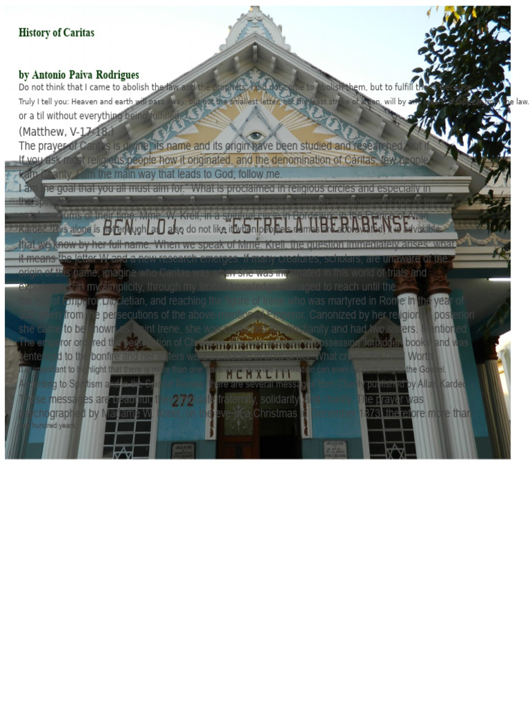 The History of Caritas | PDF | Religious Belief And Doctrine | Spirituality