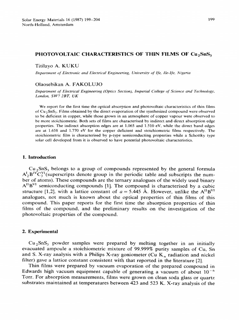kuku paper | PDF | Electrical Resistivity And Conductivity | Absorption ...
