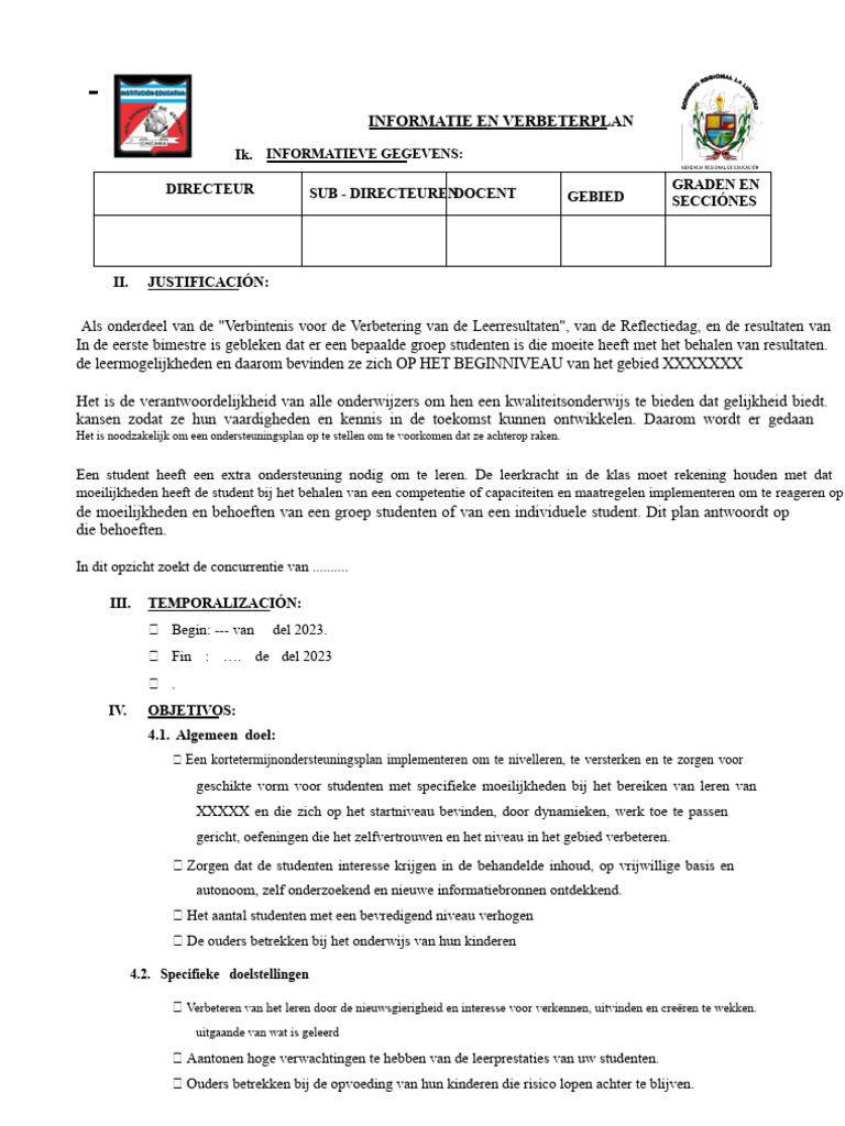 Model Rapport en Verbeterplan | PDF