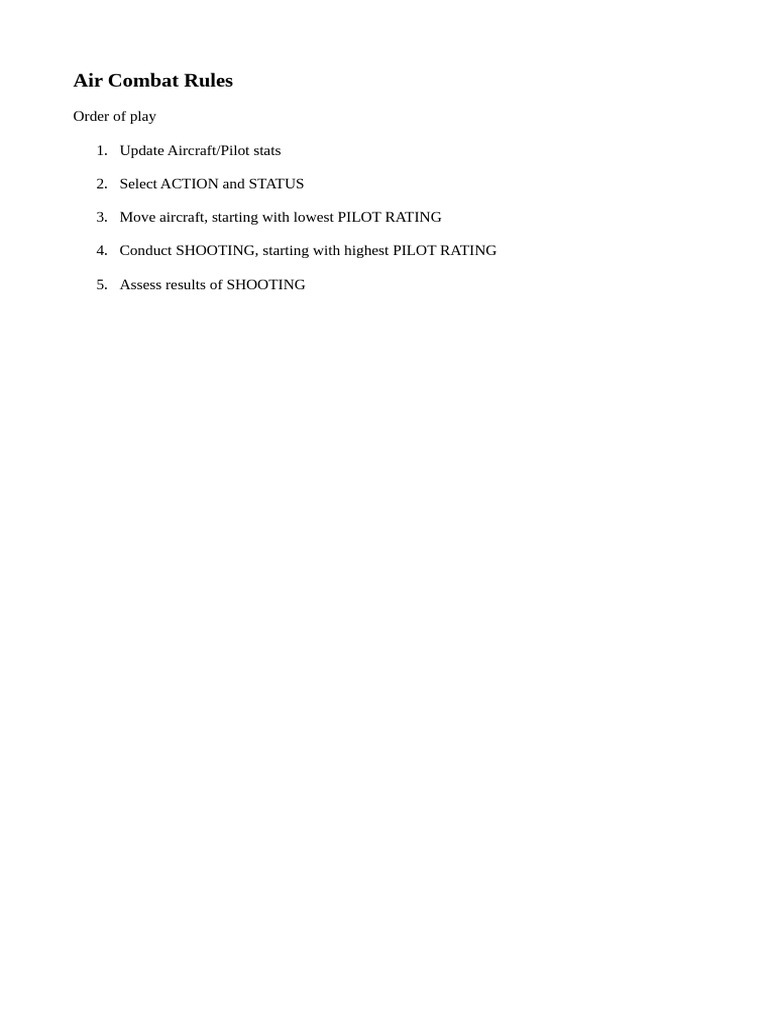 Air Combat Rules and Pilot Mechanics | PDF | Aviation | Aircraft