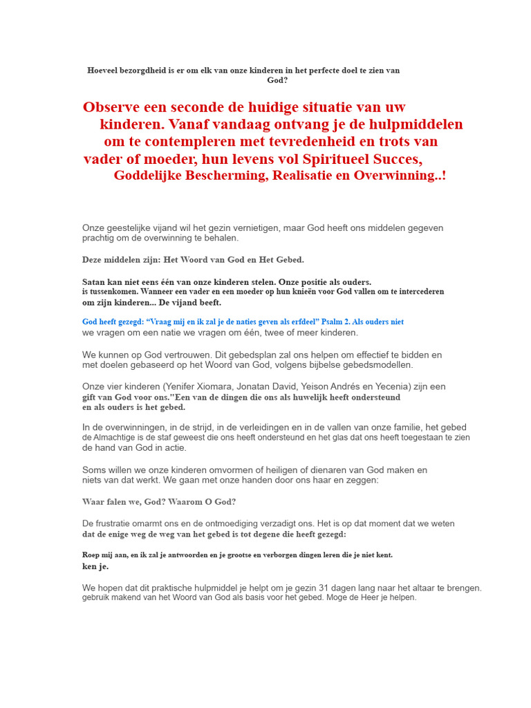 31 Gebed Dag | PDF