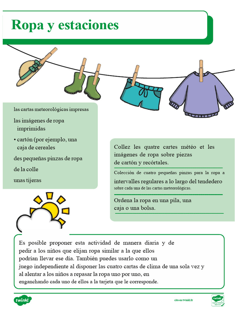 Clasificar La Ropa Según El Tiempo - Ver - 1 | PDF