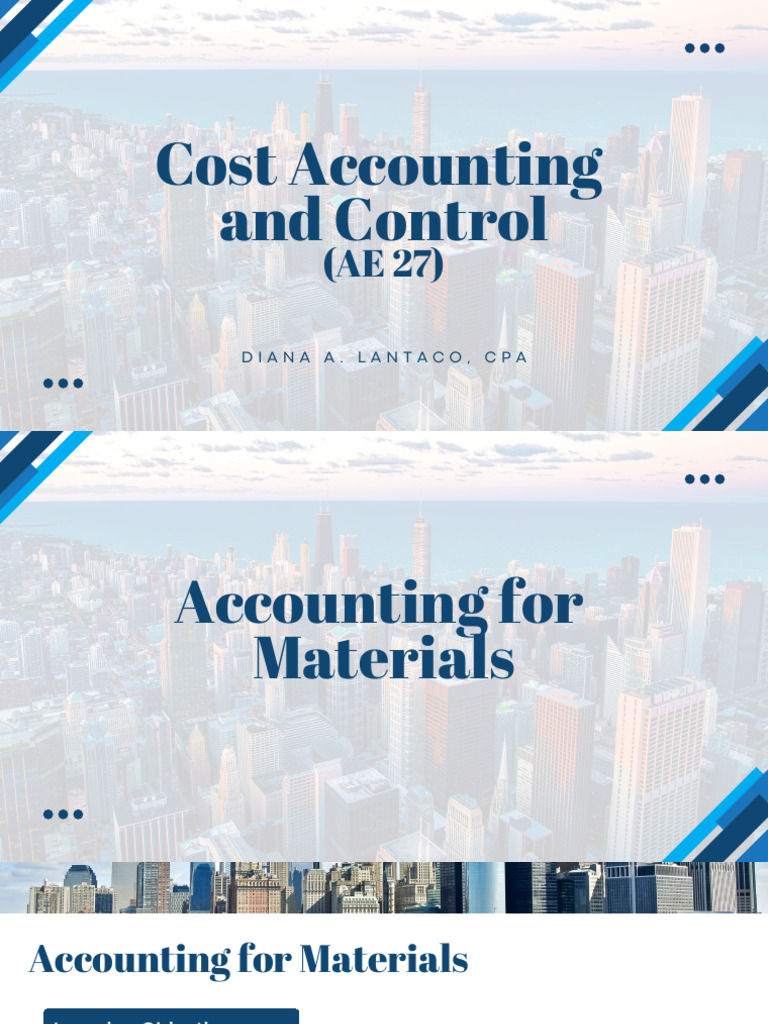 Accounting For Materials AE27 Compressed | PDF | Accounting | Scrap