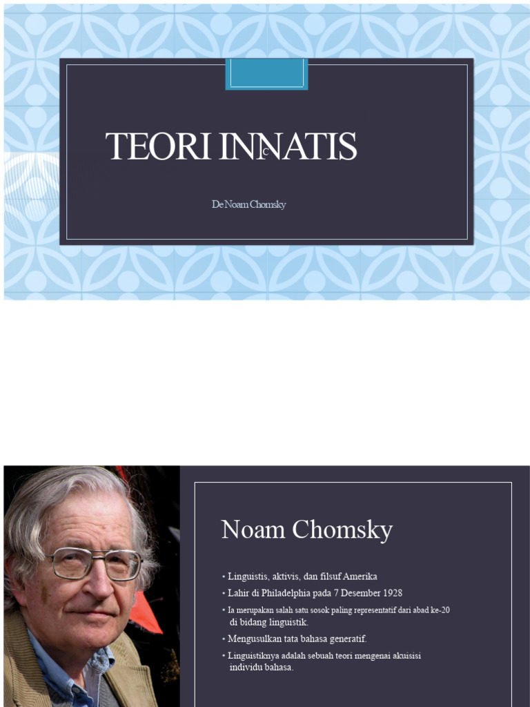 Teori Innatis Chomsky dalam Linguistik | PDF