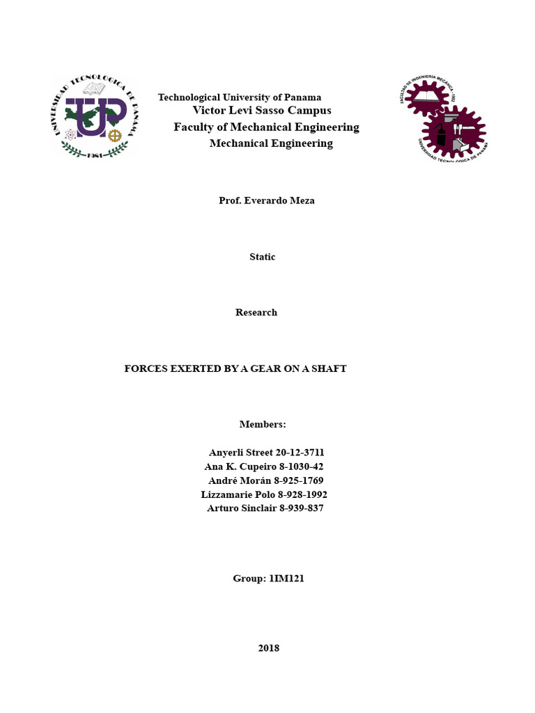 Forces on Gears and Shafts Analysis | PDF | Gear | Bending