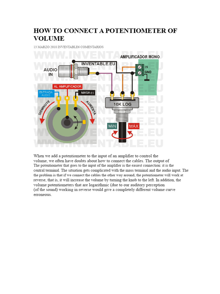 How To Connect A Volume Potentiometer | PDF | Light Emitting Diode ...