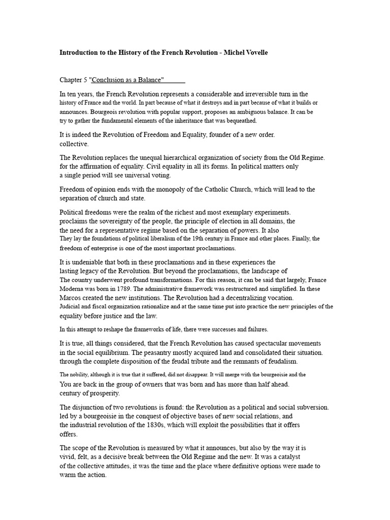 Introduction To The History of The French Revolution - Michel Vovelle ...