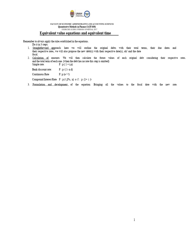 Equivalent Equations IC | PDF | Interest | Debt