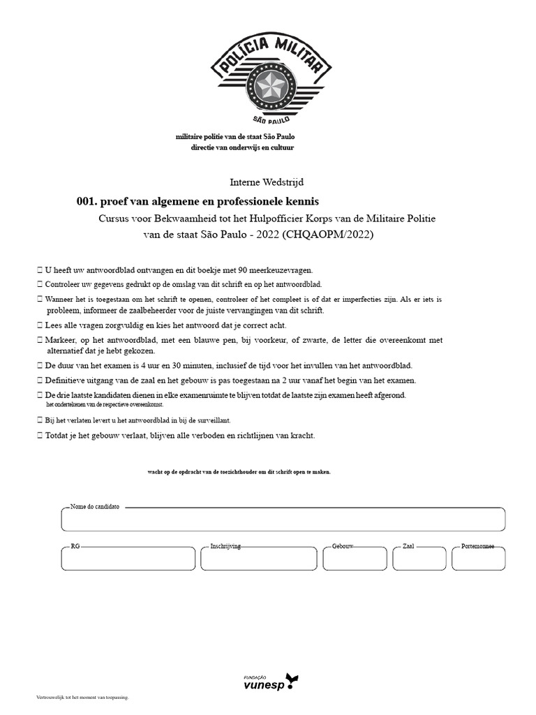 CHQAOPM Proef | PDF