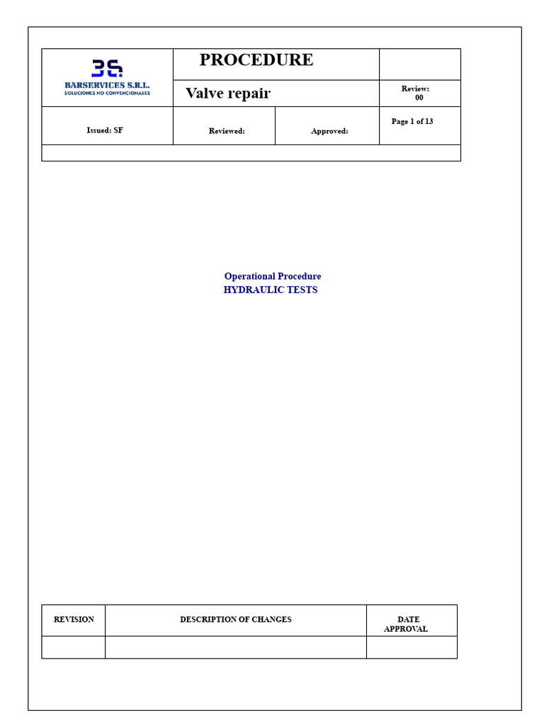 Hydraulic Testing of Valves | PDF | Valve | Pressure
