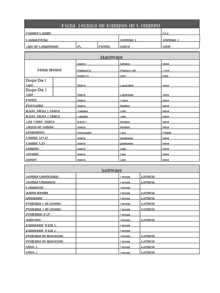 Fiche Technique Des Équipements Informatiques | PDF | Red de ...