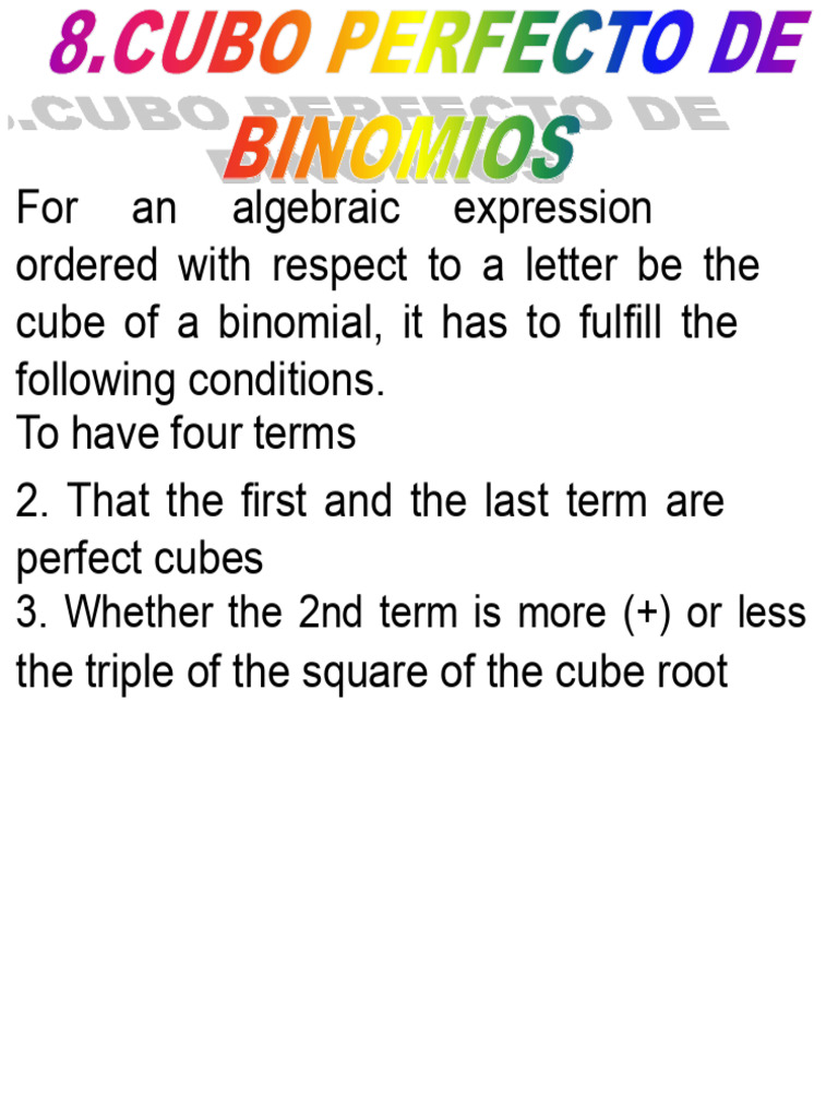 Perfect Cube of Binomials | PDF