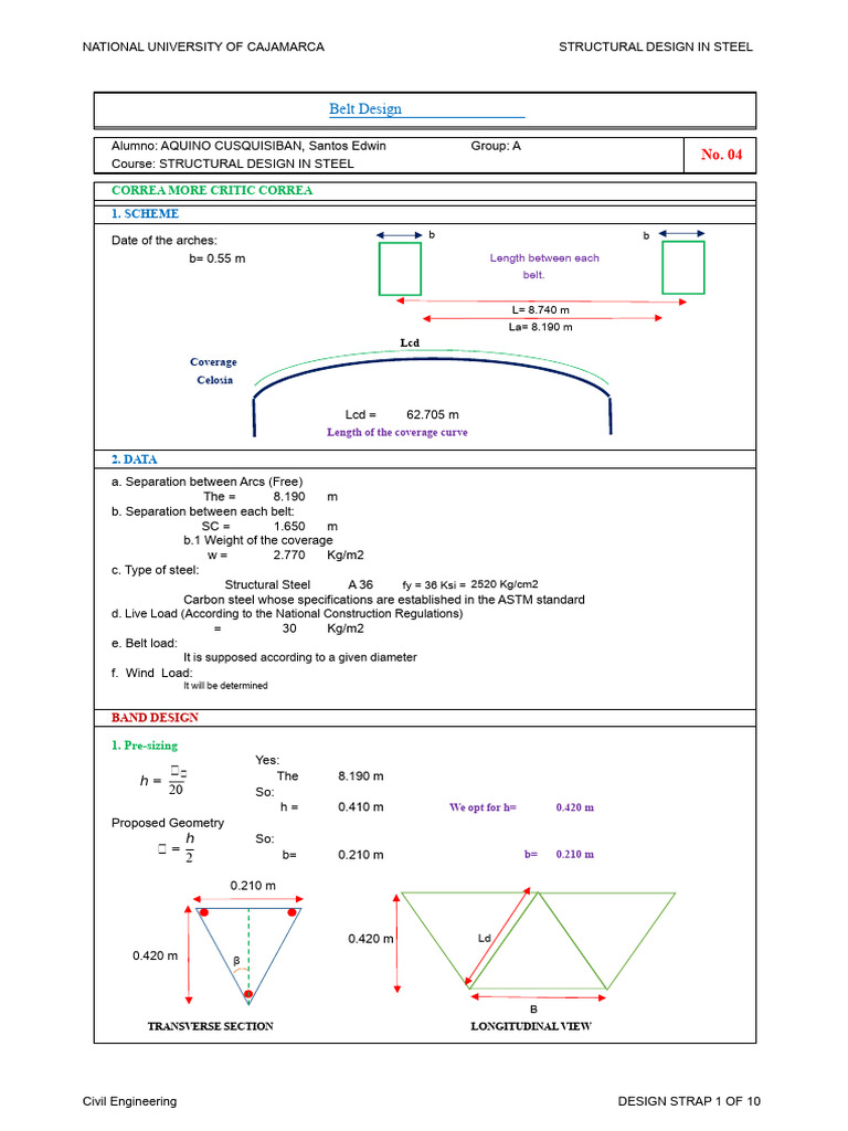 Design of A Triangular Belt | PDF | Civil Engineering