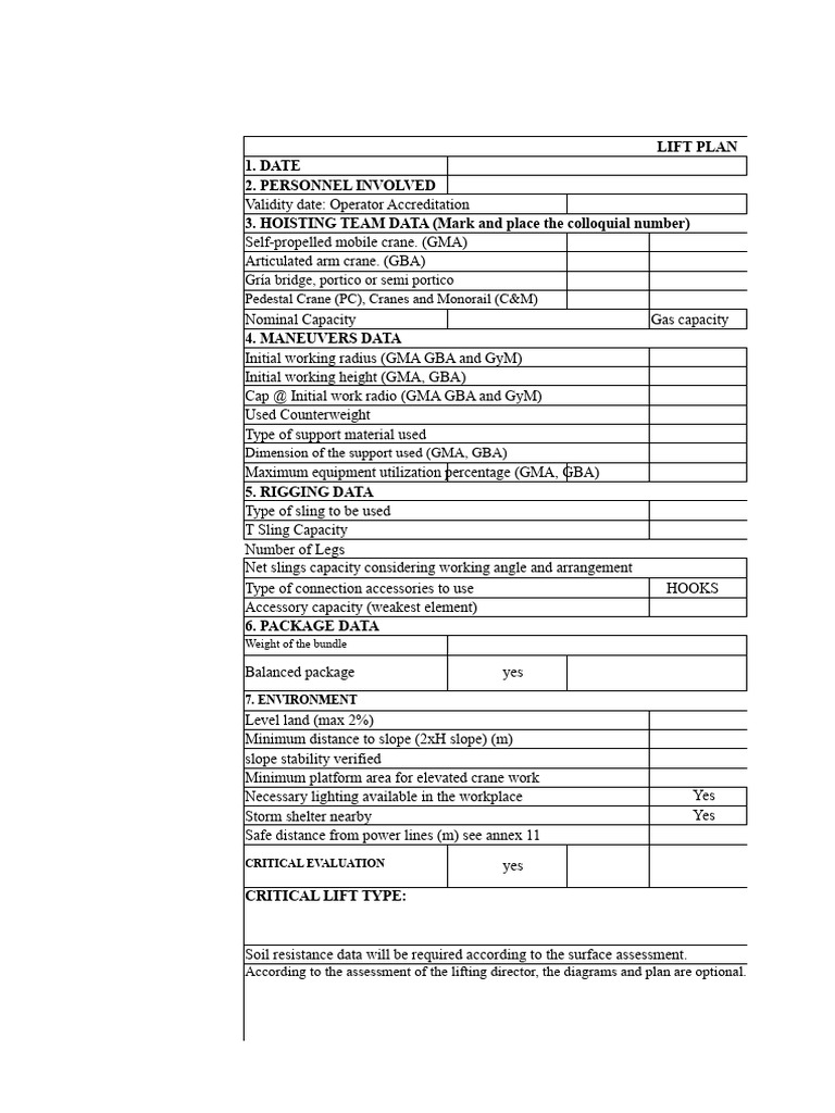 Comprehensive Lift Plan Overview | PDF | Crane (Machine)