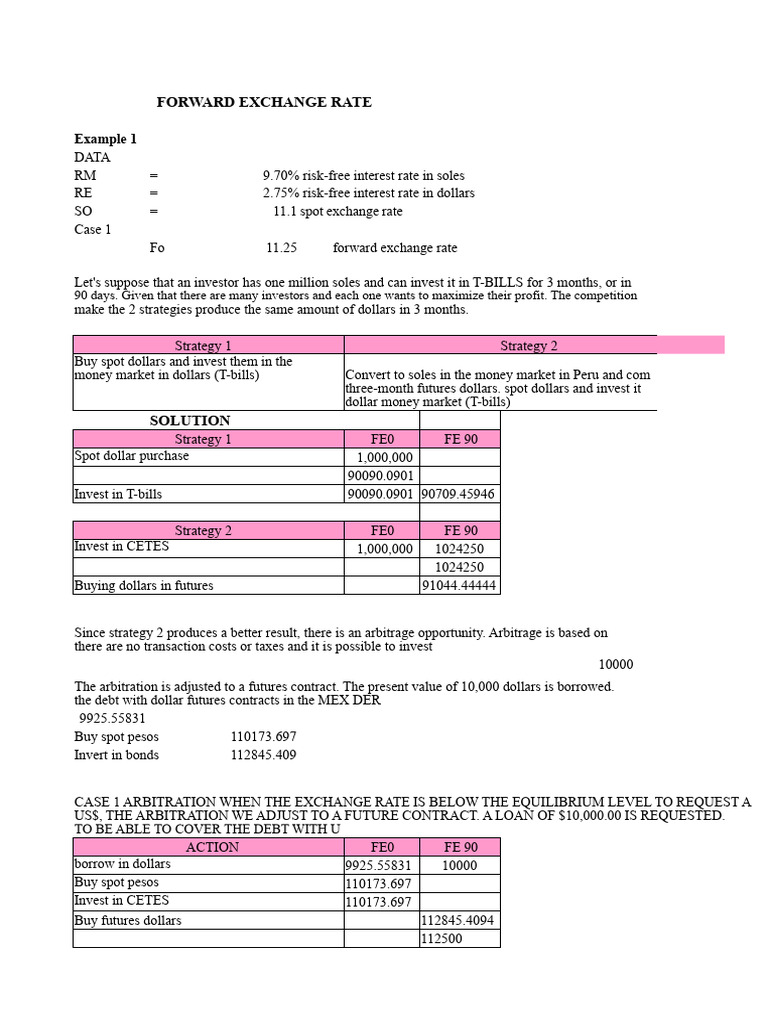 Forward Exchange Rate Excel | PDF | Exchange Rate | Futures Contract