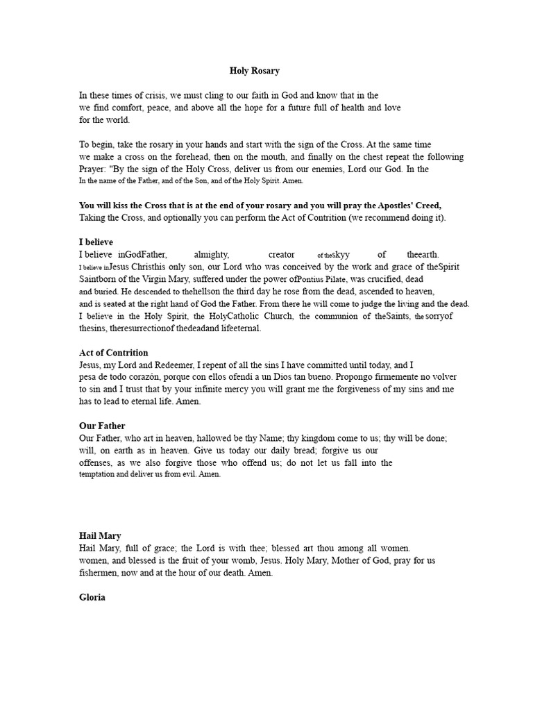 Holy Rosary | PDF | Rosary | Lord's Prayer