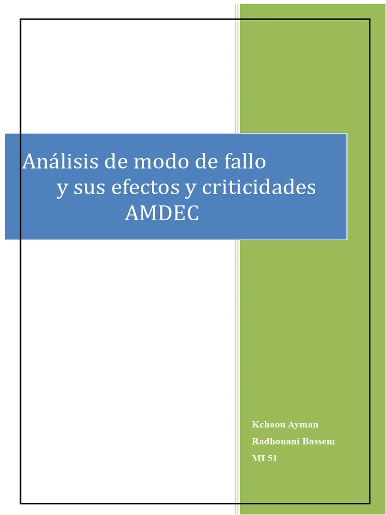 AMDEC | PDF | Ingeniería de confiabilidad