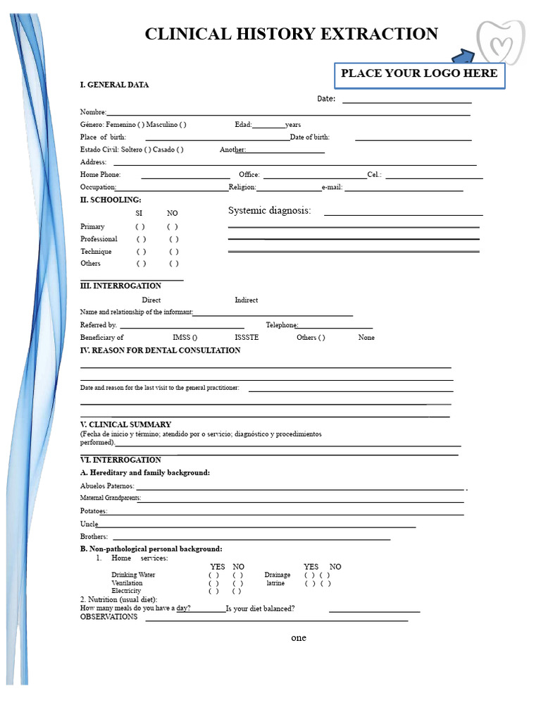 Clinical History Extraction Form | PDF | Sexually Transmitted Infection ...
