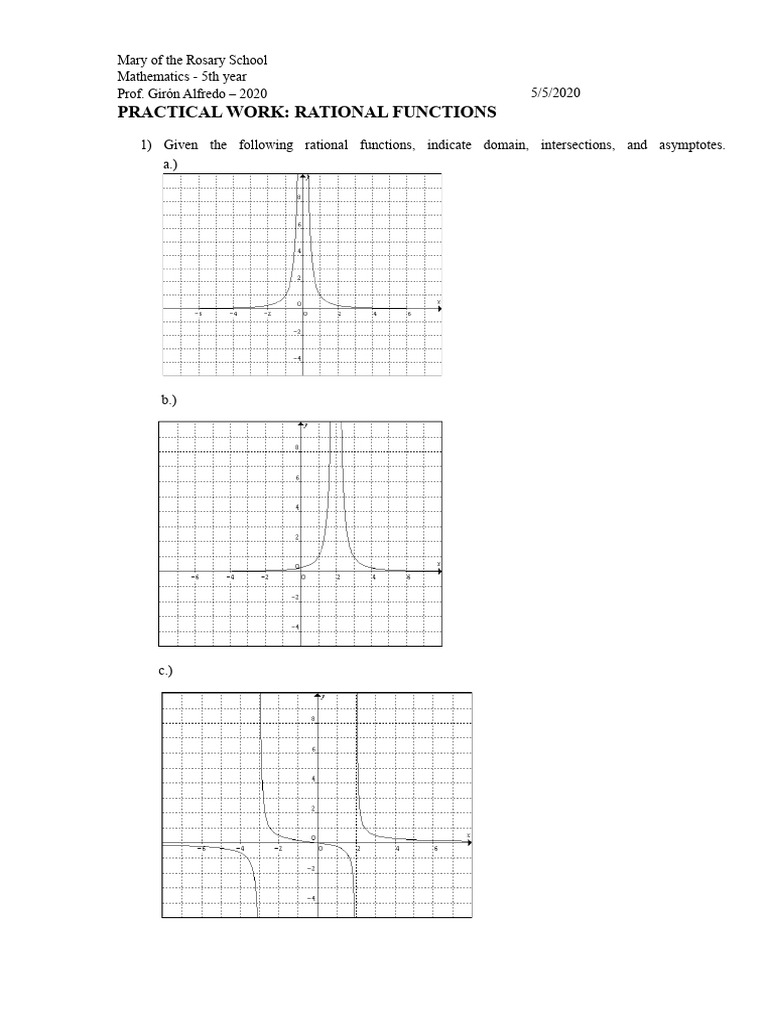 PRACTICAL WORK. Rational Functions..doc | PDF
