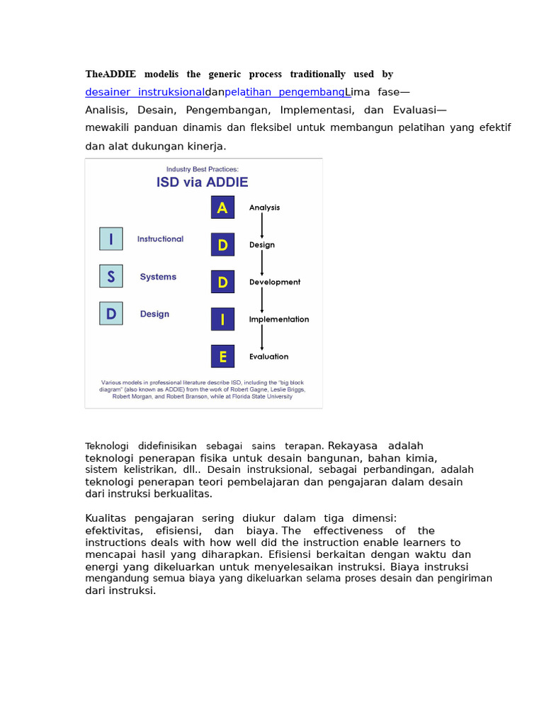 Panduan Lengkap Model ADDIE untuk Desain Instruksional | PDF