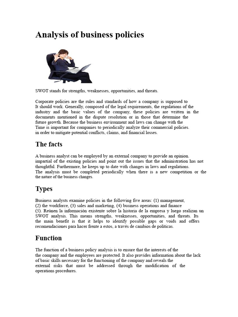 Business Policy Analysis and SWOT Insights | PDF | Swot Analysis | Policy