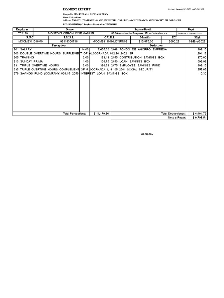 Payroll Receipt | PDF | Working Conditions | Taxation
