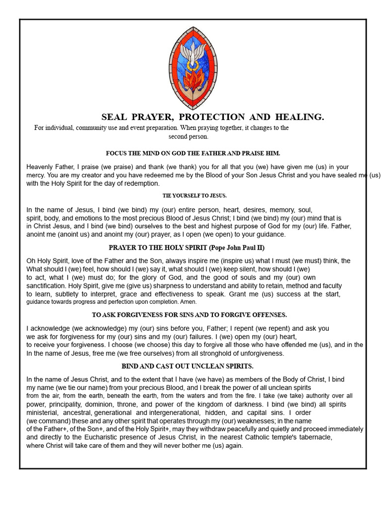 Seal Sentence Protection and Healing | PDF | God The Father | Holy Spirit