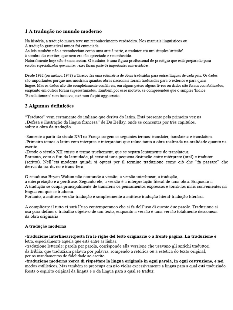 Evolução e Definições da Tradução | PDF | Traduções | França