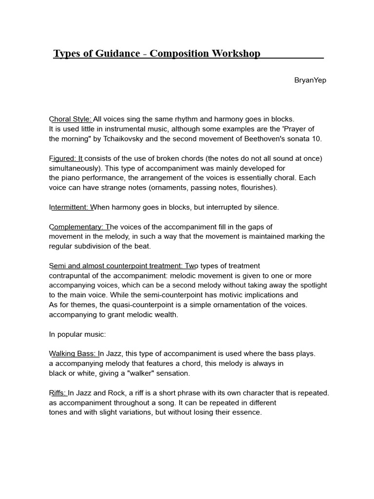 Types of accompaniment | PDF