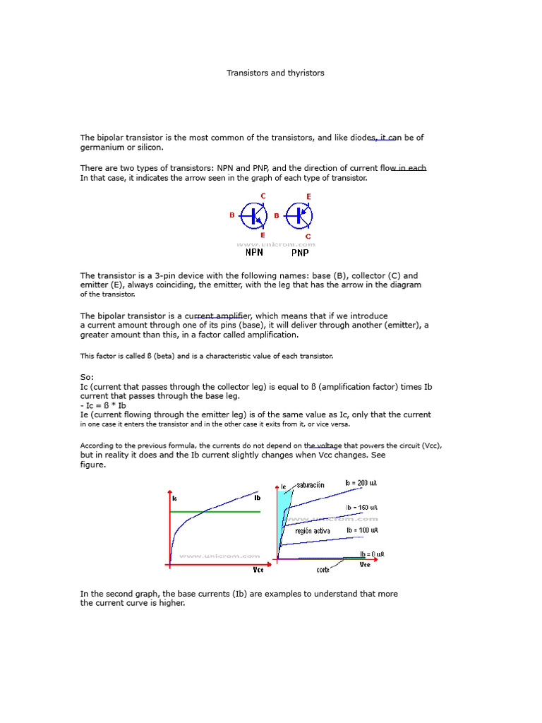 Transistors and thyristors | PDF | Bipolar Junction Transistor | Transistor