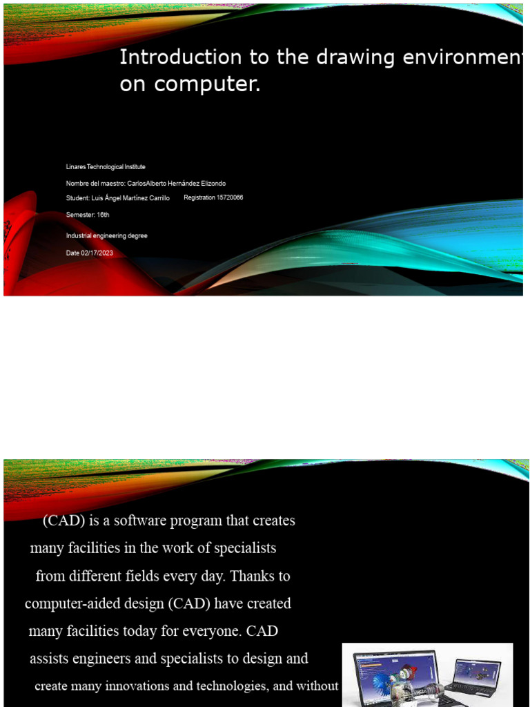 Introduction To The Computer Drawing Environment | PDF | Computer Aided Design | Software