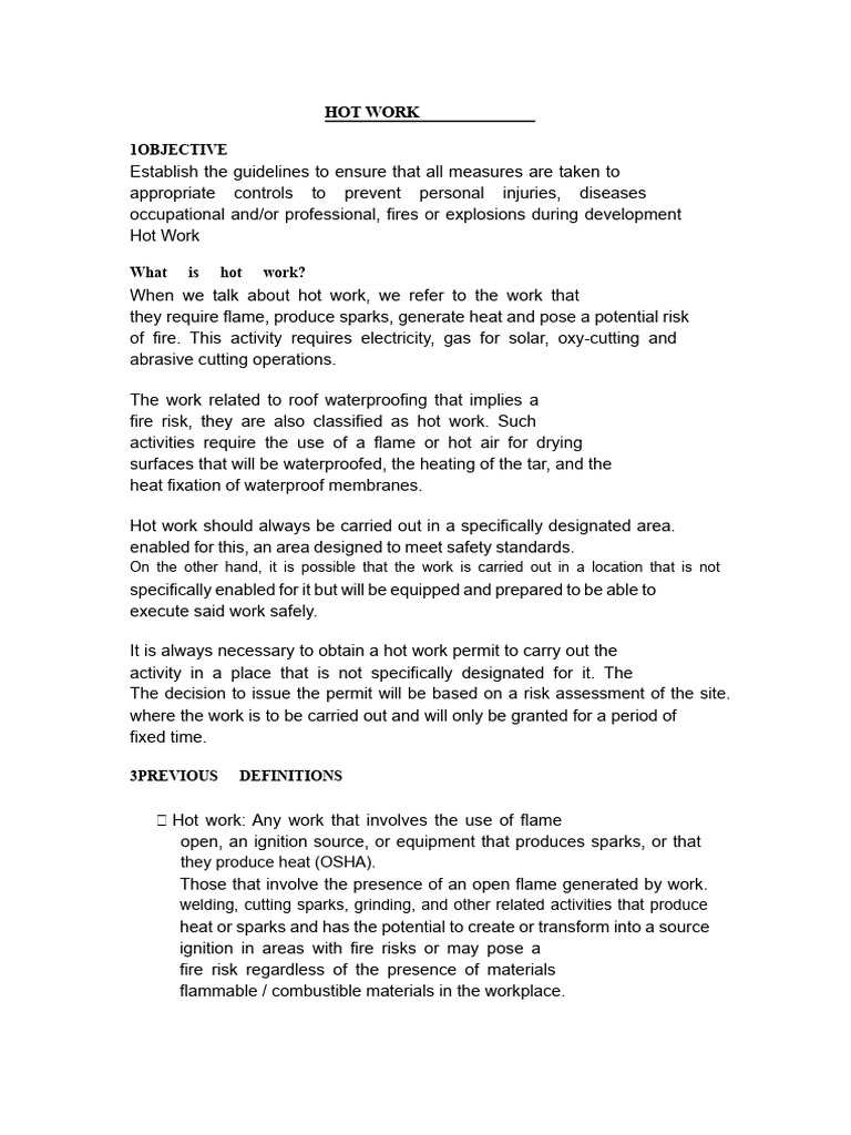 Hot Works | PDF | Welding | Construction