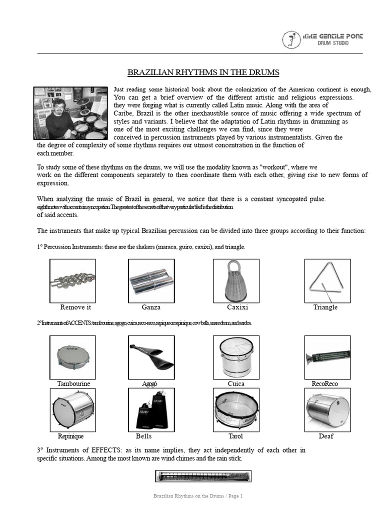Brazilian Drumming Rhythms Explained | PDF | Musicology