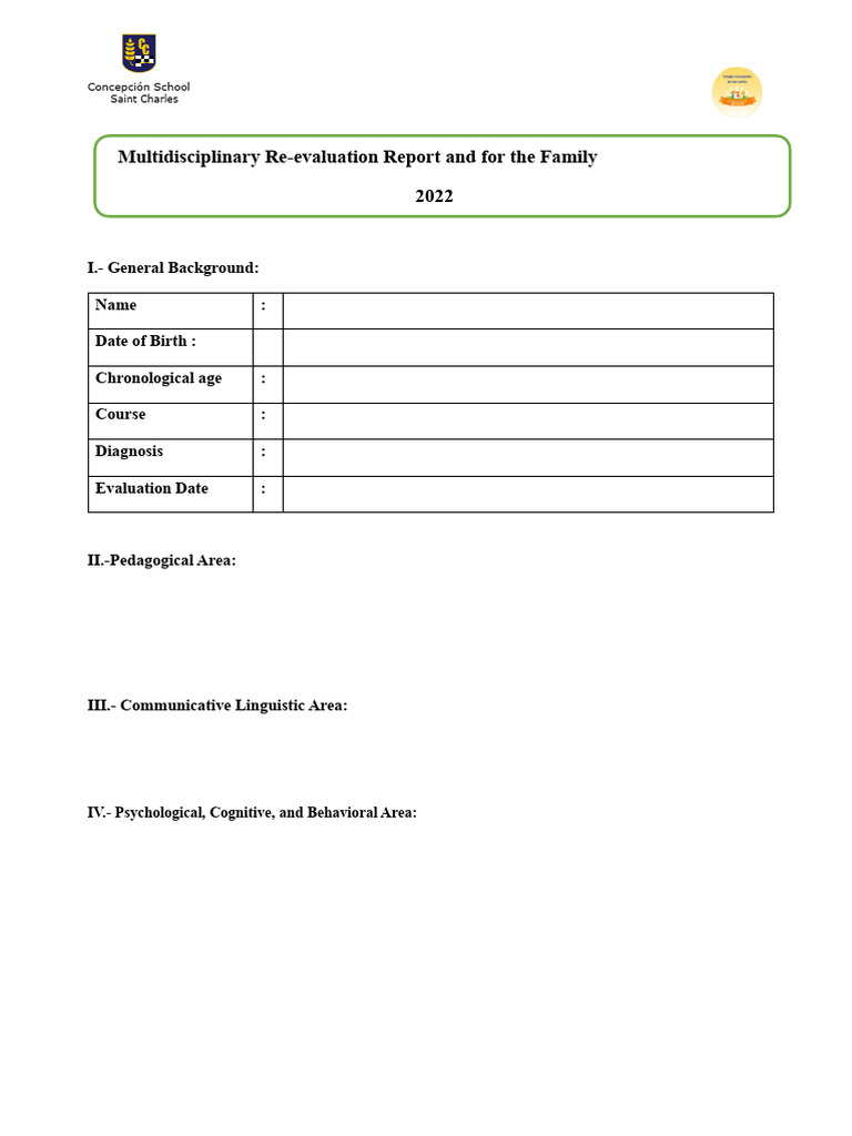 Multidisciplinary Report Format 2022 | PDF