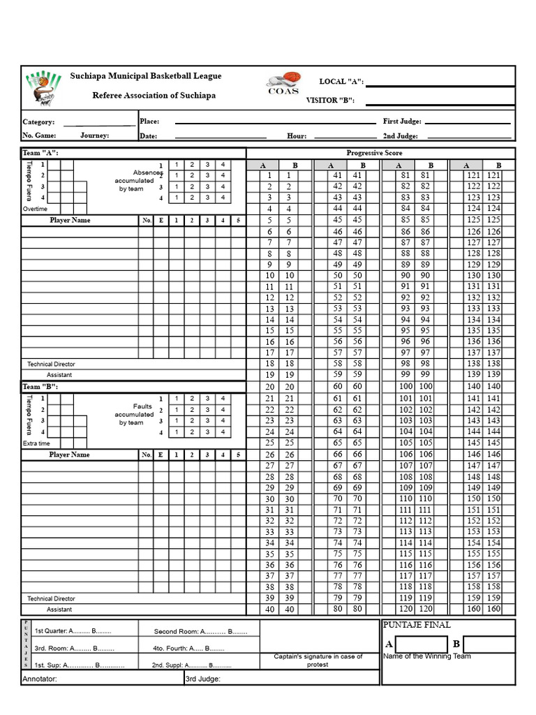 Referee Annotation Sheet | PDF | Sports | Sports Rules And Regulations
