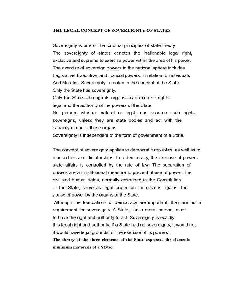 Fundamentals of State Sovereignty | PDF | Sovereignty | State (Polity)