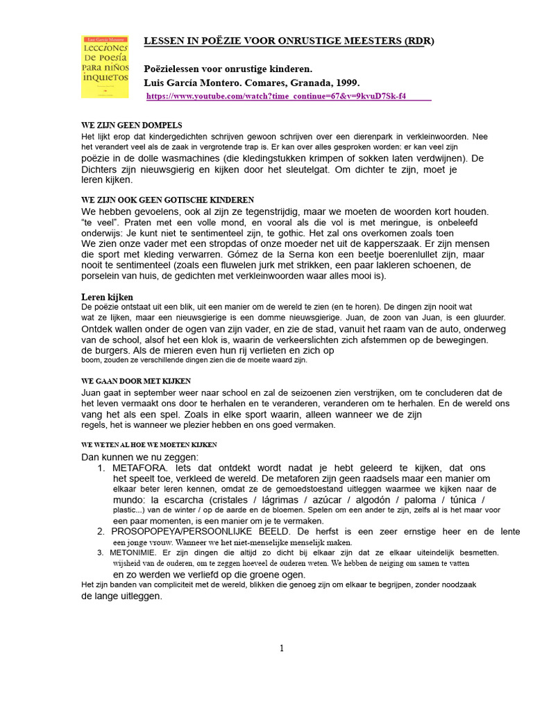 Luis García Montero - Lesover Poesie Voor Onrustige Kinderen - RDR | PDF