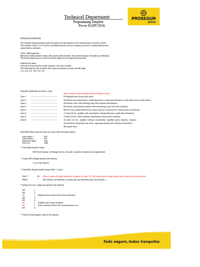 Power 832 Installer Programming Guide | PDF | Information And ...