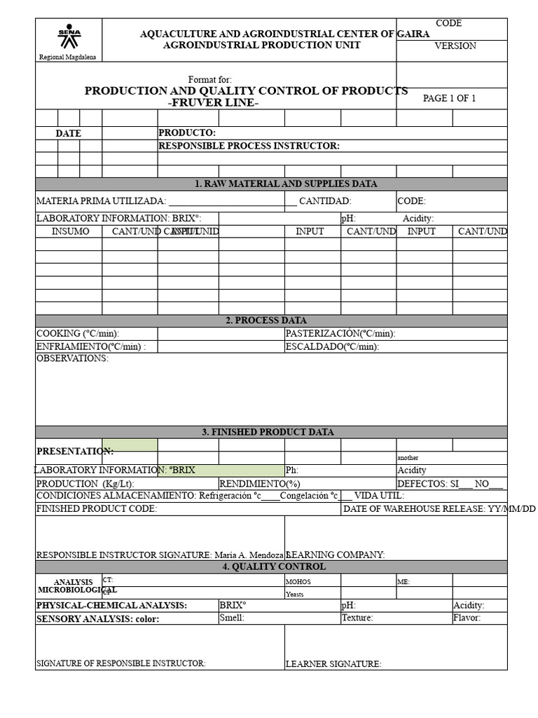 Production Control Format Fruver Line | PDF | Sausage | Cuisine