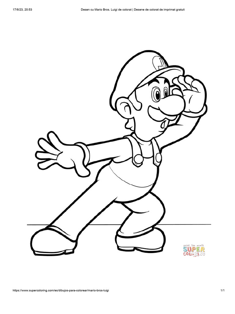 Desen cu Mario Bros. Luigi pentru colorat _ Desene de colorat de ...
