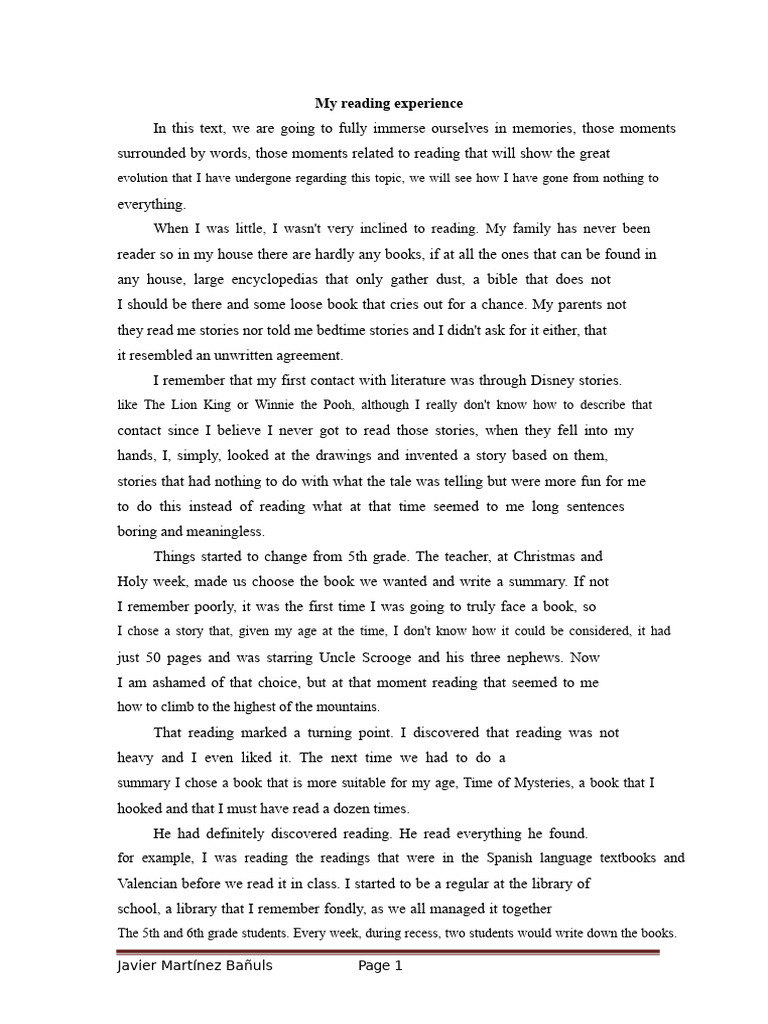 My Journey from Reluctant Reader to Author | PDF