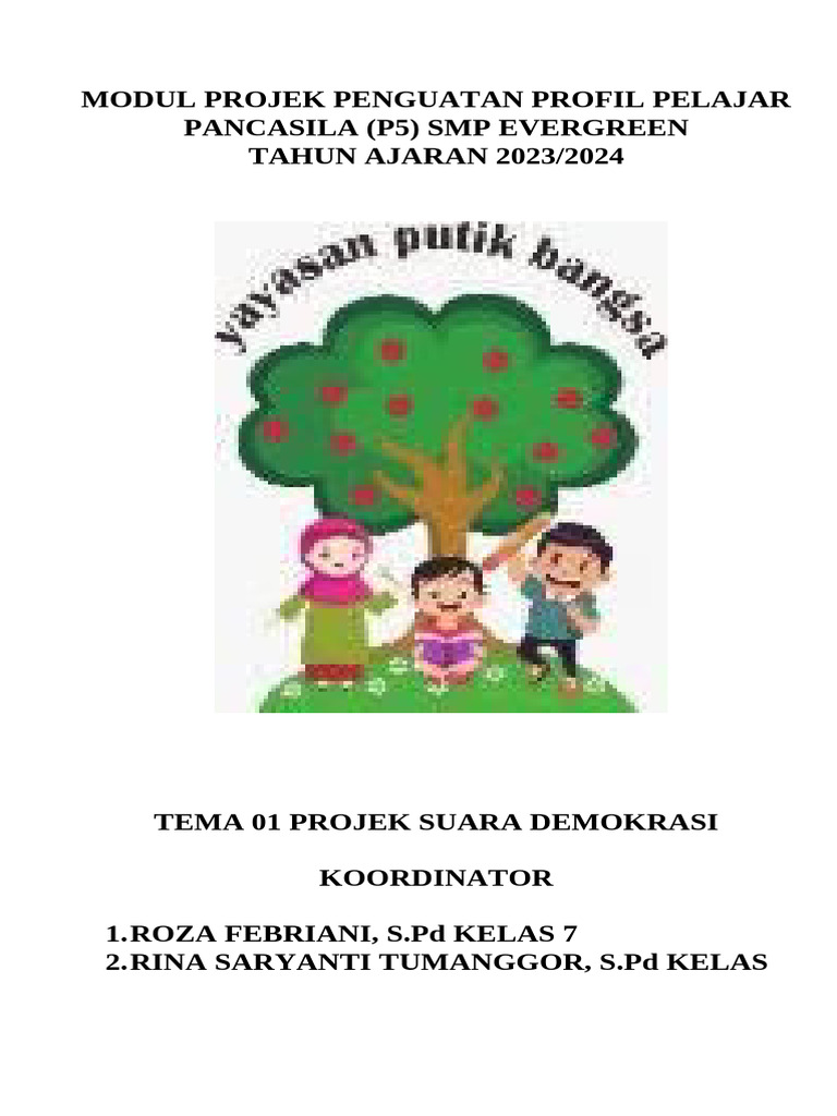 Panduan Projek P5 SMP Evergreen 2023 | PDF