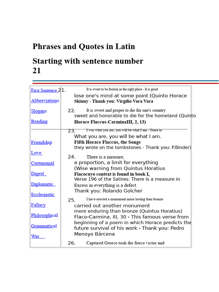 Quotes from Quintus Horatius Flaccus | PDF | Horace