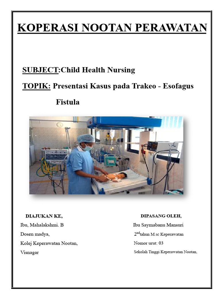 Fistula Trakeoesofagus pada Bayi 1 Bulan | PDF