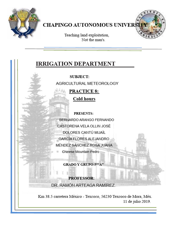 Practice 8. Cold Hours | PDF